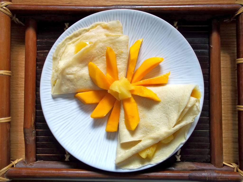 Sunshine Crepes with Mango and Pineapple – Swirls and Spice