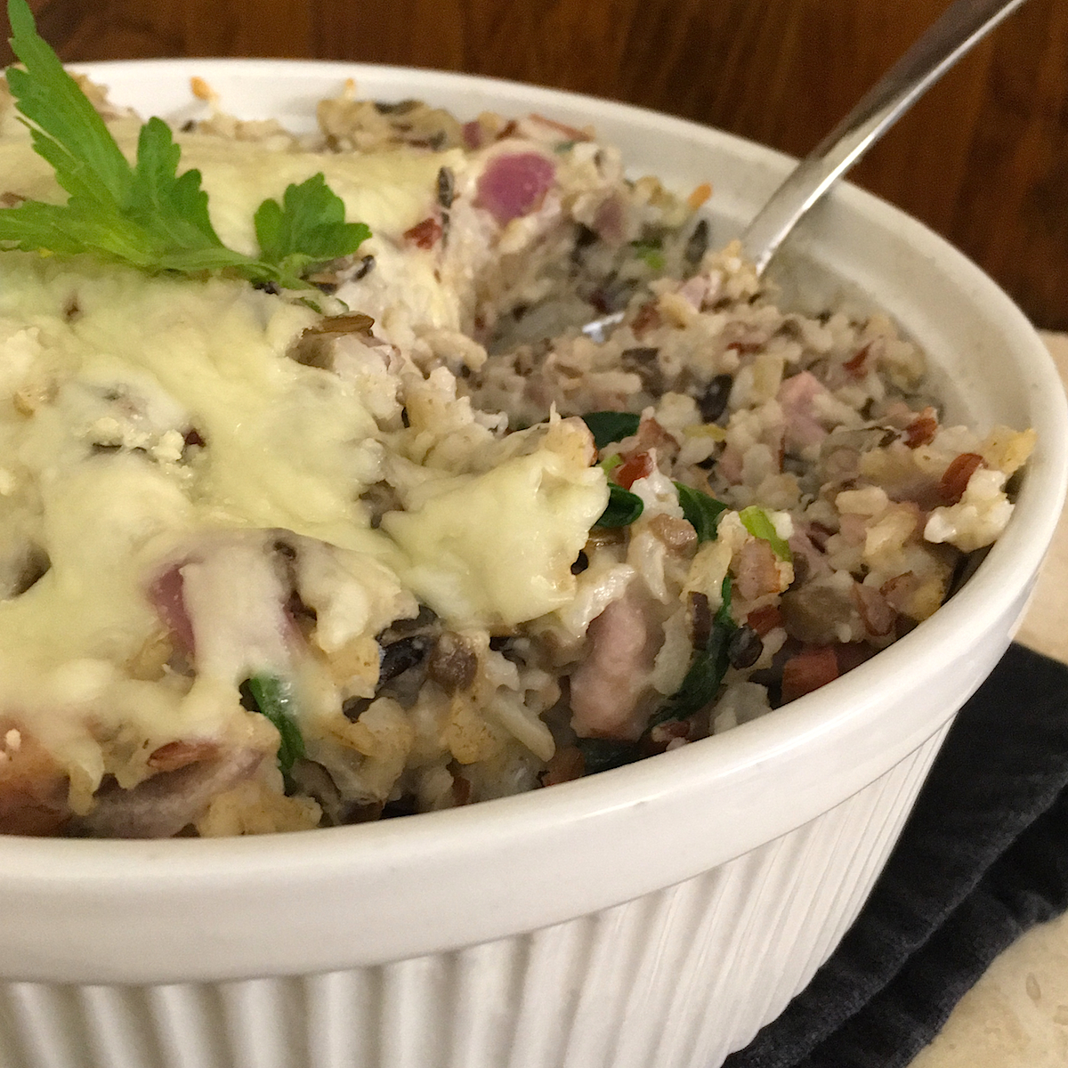 Ham and Mushroom Wild Rice Hot Dish – Swirls and Spice